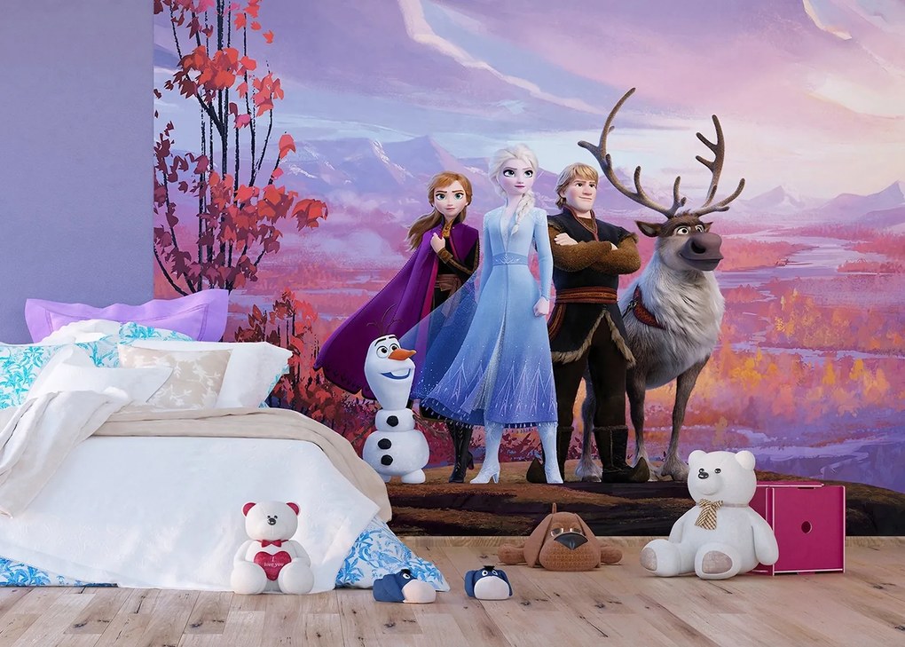 Vliesová fototapeta Hrdinové Frozen II na Horské Plošině, Disney | 360 x 270 cm | DFTDNXXL5073