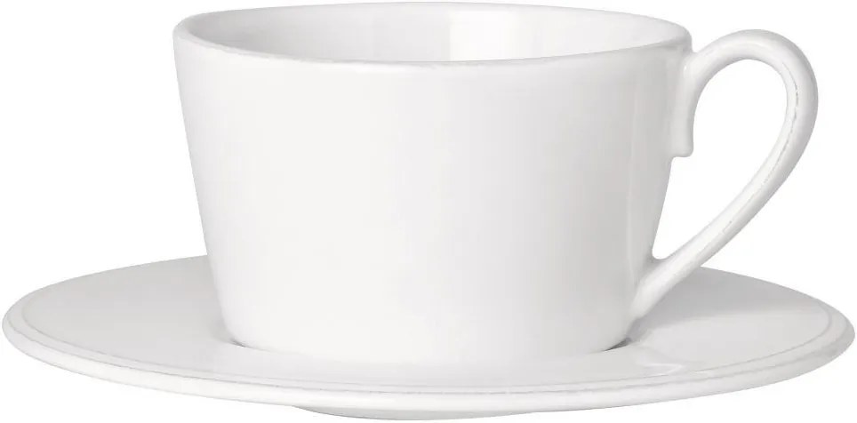 CÔTÉ TABLE Šálek s podšálkem Constance white 350 ml, bílá barva, keramika