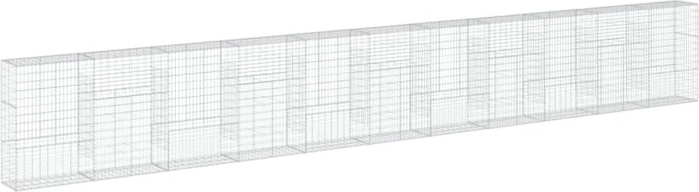 Gabionový koš s víkem 1 100 x 50 x 150 cm pozinkované železo 3295164
