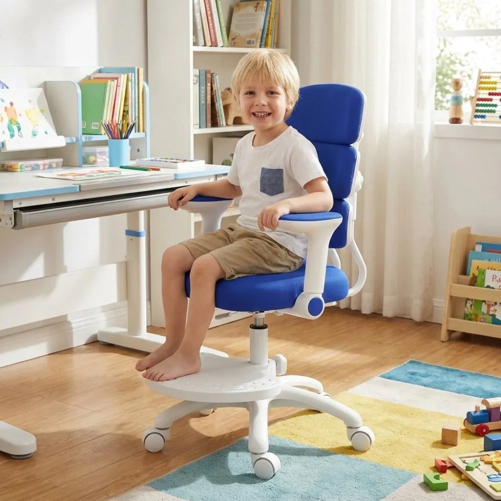 Dětská rostoucí židle Neoseat KIDDY THREE — látka, pratelný potah, tmavě modrá