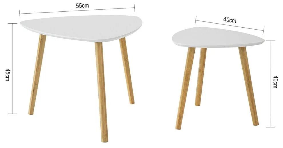 Sobuy FBT74-W sada 2 postranních stolů konferenční stolek bambus