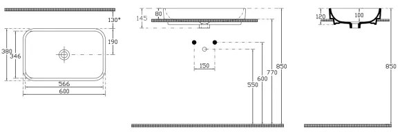 Isvea - Umyvadlo na desku AQUA 60x38 cm keramika/bílá