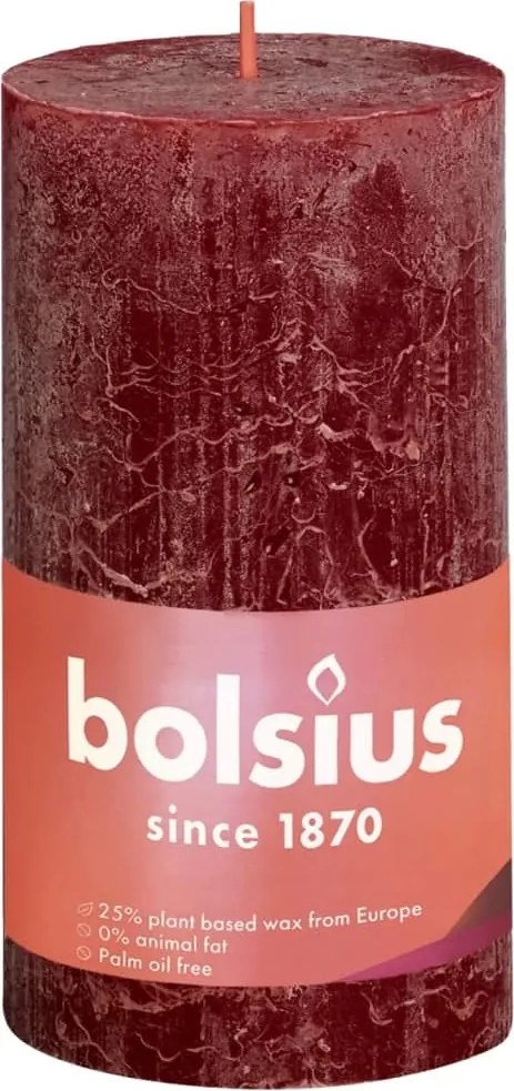 Bolsius Rustikální válcové svíčky Shine 4 ks 130x68mm [440832] Barva: Bouřkově šedá