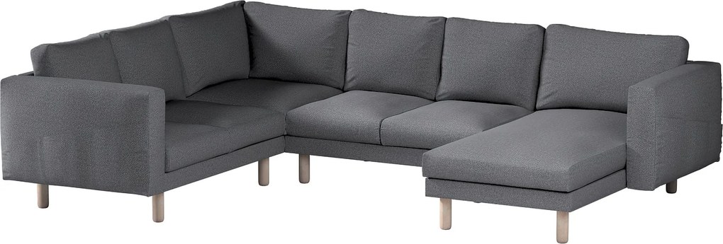 Potah na pohovku IKEA Norsborg rohová, 5-místná se šezlongem barva šedá látka pletený vzor