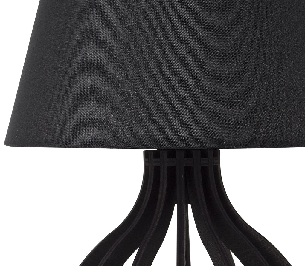Černá dřevěná stolní lampa AGUEDA Beliani