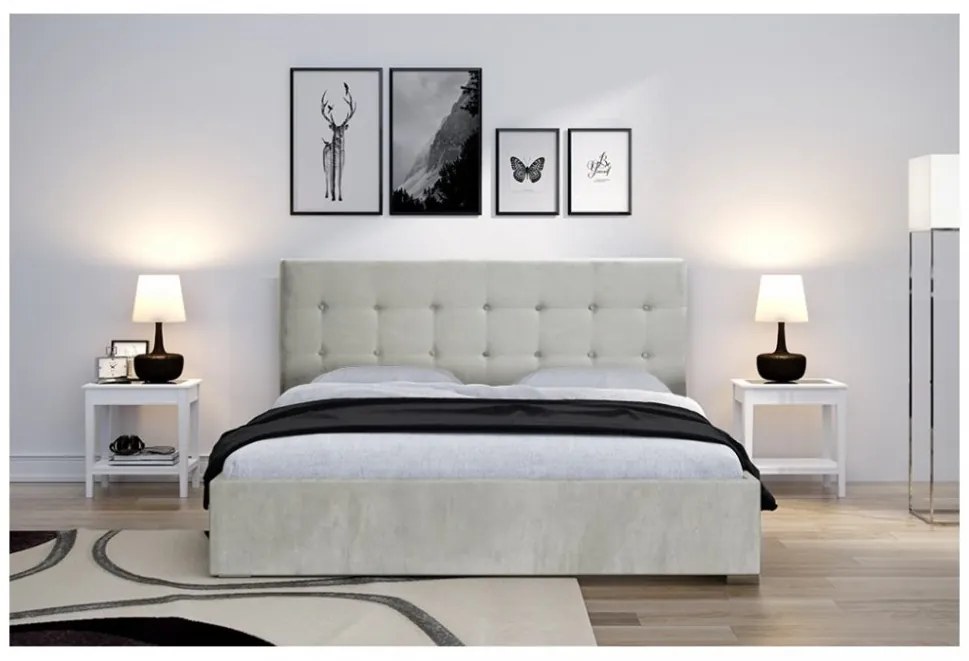 Moderní čalouněná postel KORSIKA 140x200 cm Ficelle 4