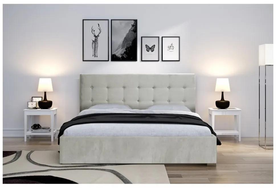 Moderní čalouněná postel SPAIN 140x200 cm Ficelle 4