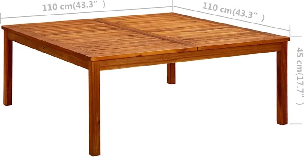 Zahradní konferenční stolek 110 x 110 x 45 cm masivní akácie 316397