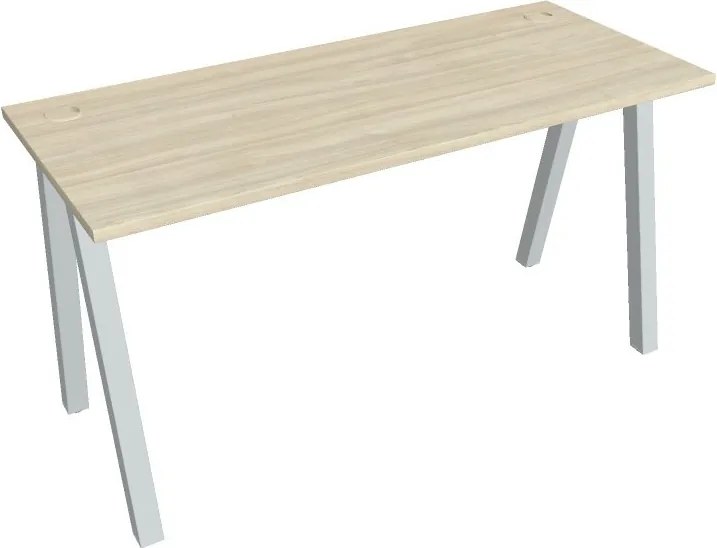 Kancelářský pracovní stůl Hobis UEA 1400, bílá RAL 9016, deskaakát