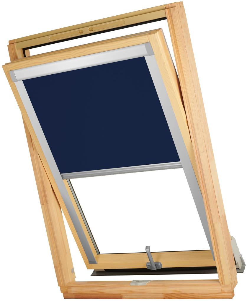 Dekodum Termoizolační roleta na střešní okno typu FAKRO 55x78 Barva látky: Graphite Silver, Barva profilu: Bílá