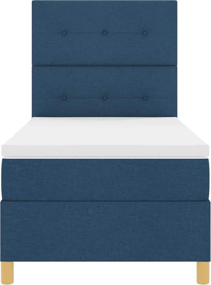 Postel s boxspringem s čelo Modrá 80 x 200 cm textil 3339580
