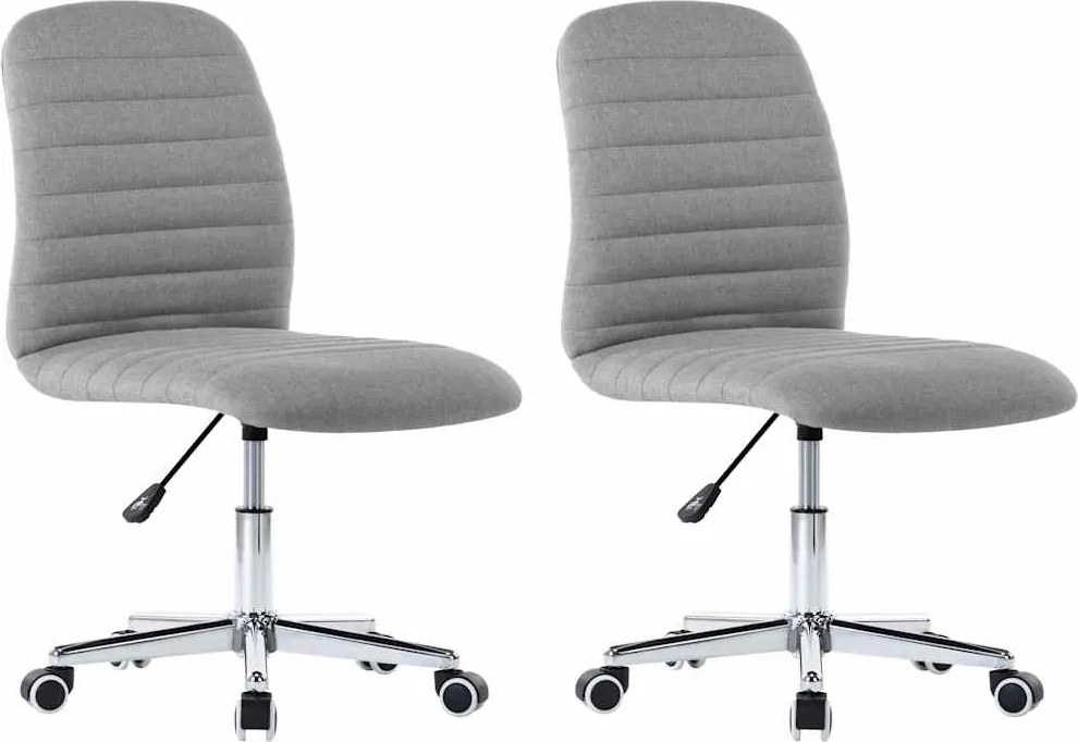 Jídelní židle 2 ks světle šedé textil 283599
