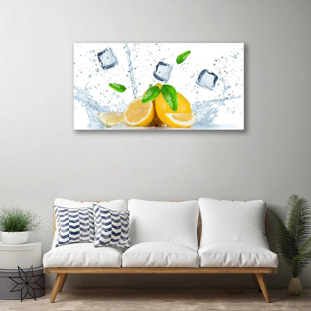 Obraz na plátně Citron Kostka Ledu Kuchyně 125x50 cm