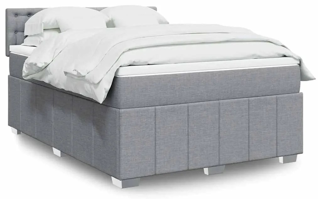 Box spring postel s matrací světle šedá 140 x 200 cm textil 3287105