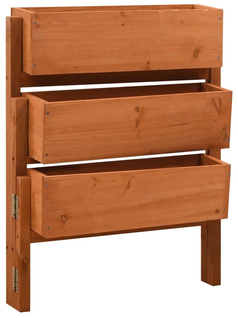 Zahradní truhlík skládací oranžový 60x14x75 cm masivní jedle 314840