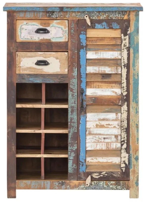 furniture-nabytek.cz - Masivní komoda Westhill z recyklovaného dřeva, lakovaná, vícebarevná – 77×42×108 cm