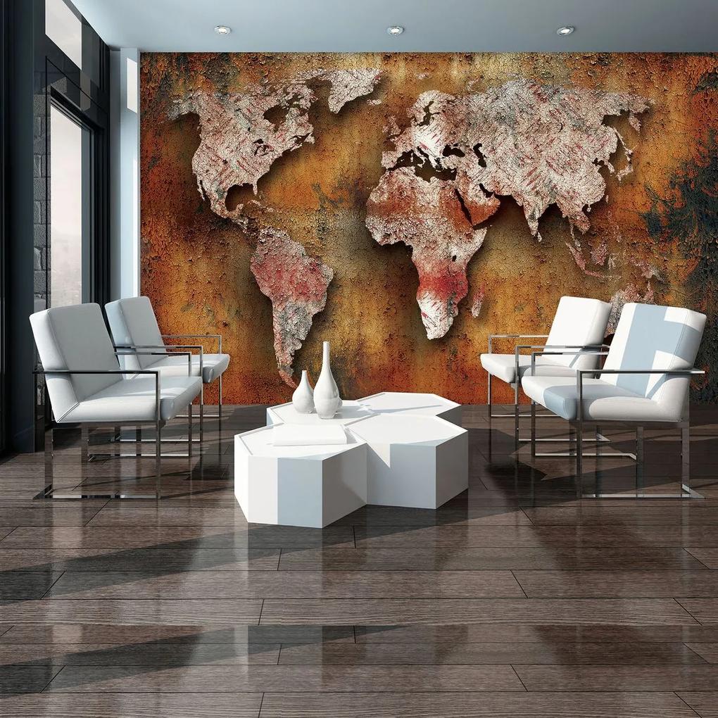 Fototapeta - Rustikální mapa světa (254x184 cm)
