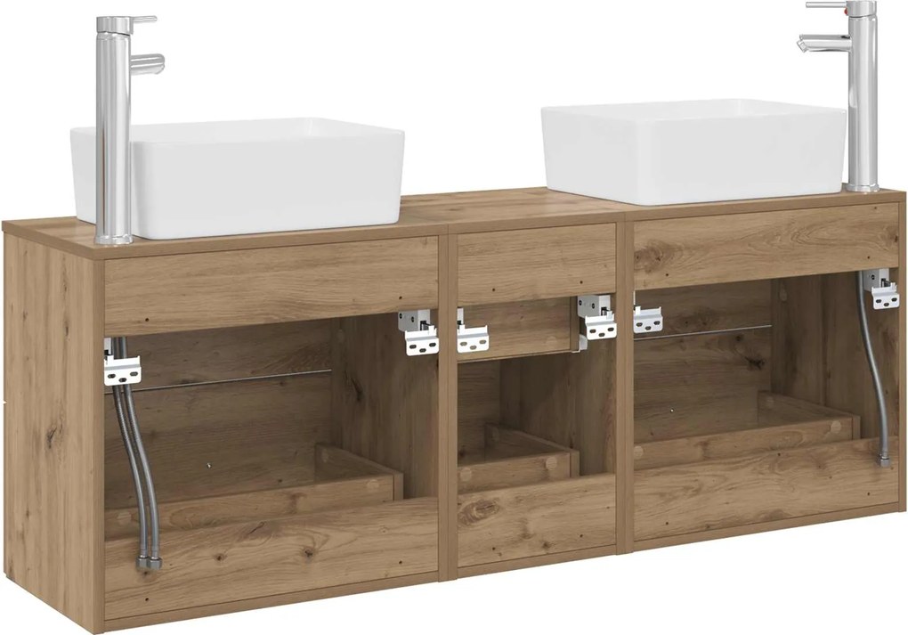 Sada koupelnových skříněk 3 ks Dub artisan 53 x 34,5 x 63 cm 3405866