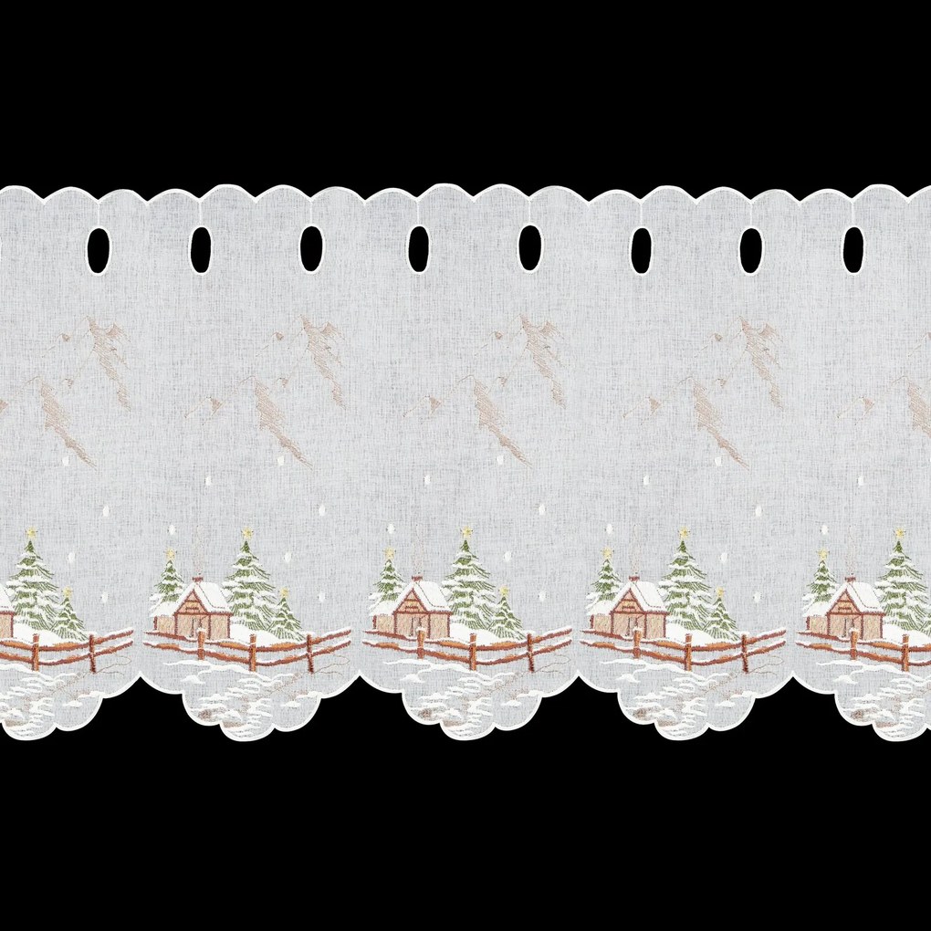 KRÁTKÁ ZÁCLONA NA POUTKÁCH XMAS17 145X40 CM VZOROVANÁ