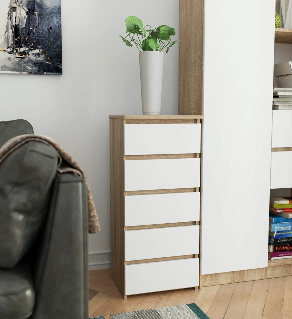 Komoda CL5 40 cm dub sonoma/bílá