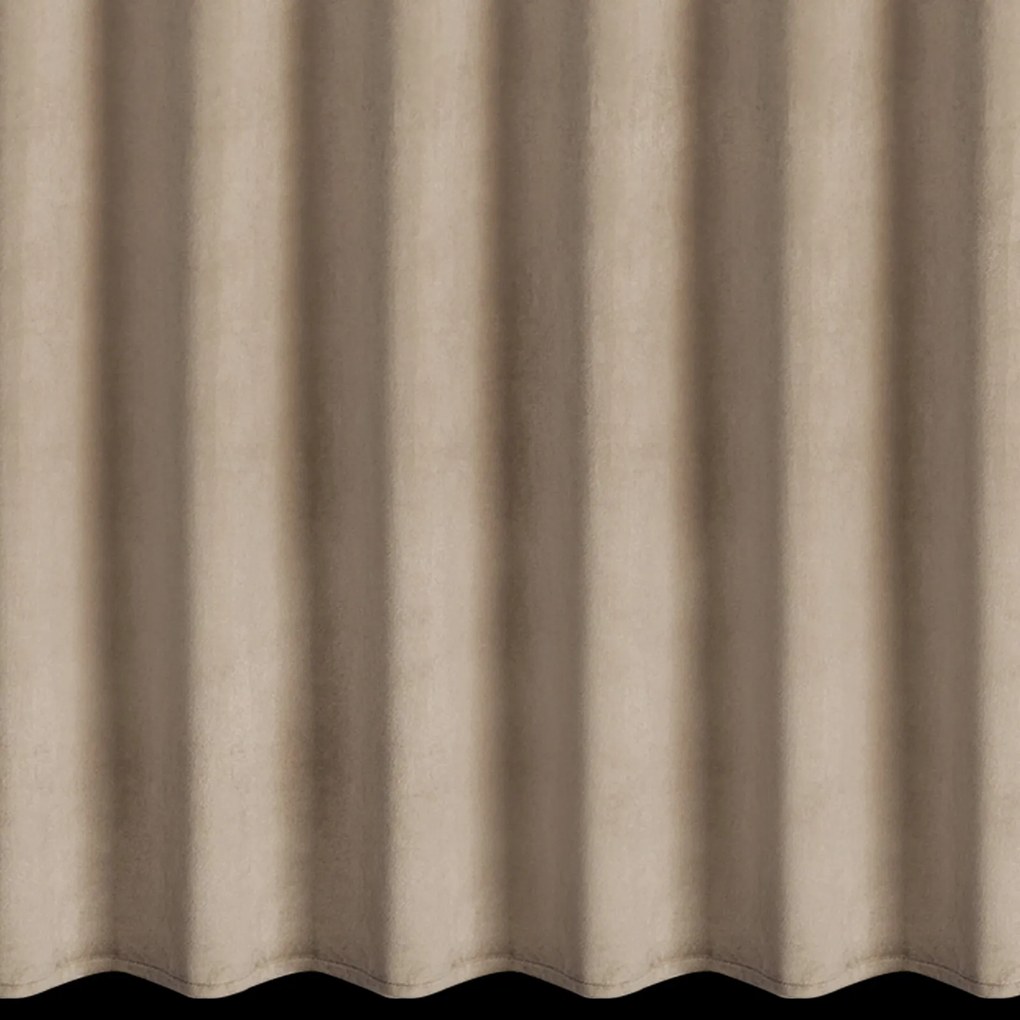 ZATEMŇOVACÍ ZÁVĚS NA KROUŽCÍCH MELANIE 140X260 CM TMAVĚBÉŽOVÁ