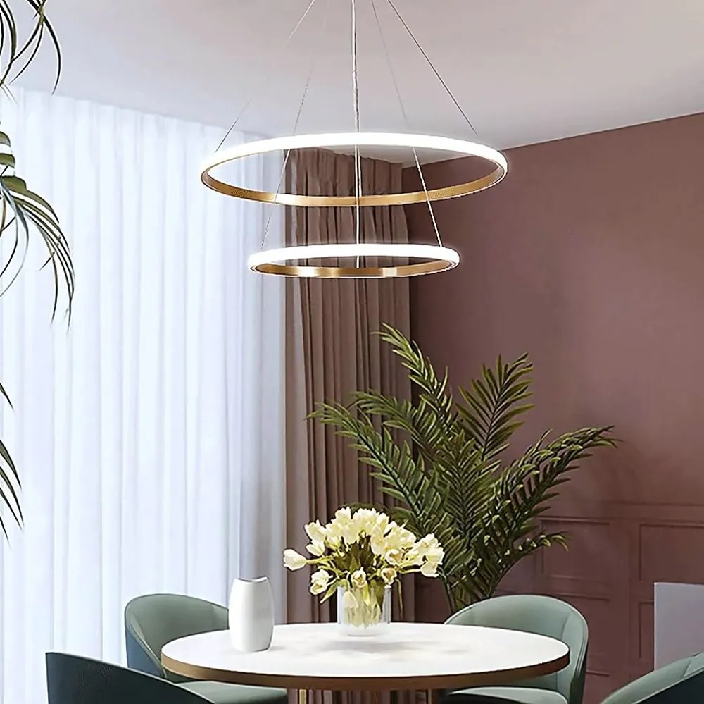 Toolight Toolight, LED závěsné osvětlení 40/60cm, 61W, 3000K, LHJ007-CP2, zlatá, OSW-60004
