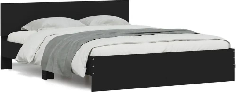 vidaXL Rám postele s čelem a LED osvětlením 160 x 200 cm [3207596] Barva: Černá