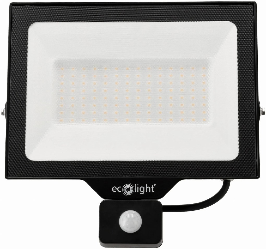 ECOLIGHT LED reflektor 200W 2v1 - studená bílá + čidlo pohybu