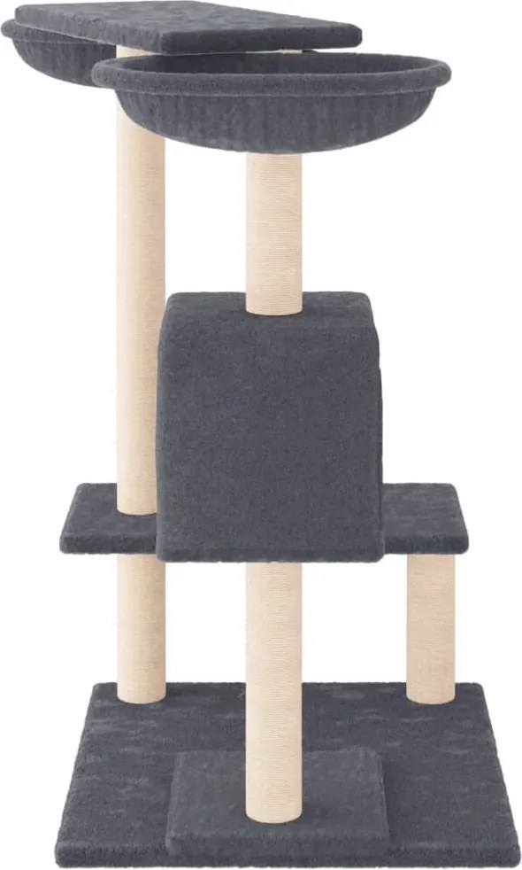 Škrabadlo pro kočky se škrabacími sloupky tmavě šedé 82 cm 171761