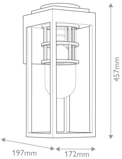 Kichler KL-HONE-M-BKT - Venkovní nástěnné svítidlo HONE M 1xE27/60W/230V IP44