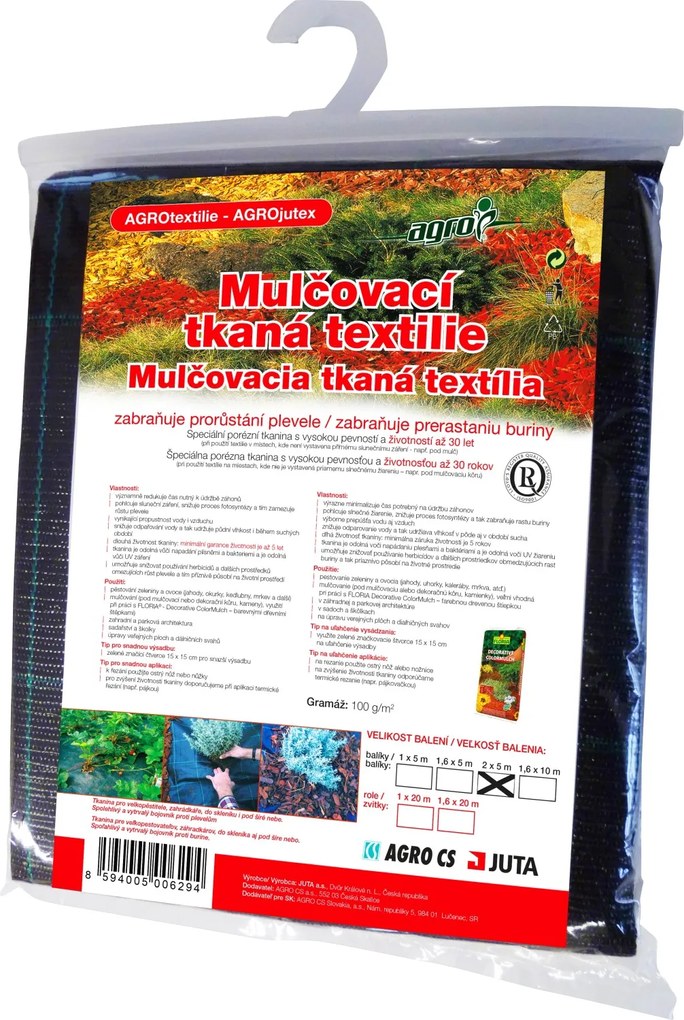 Agro Mulčovací tkaná textilie 2 x 5 m 100 g/m2