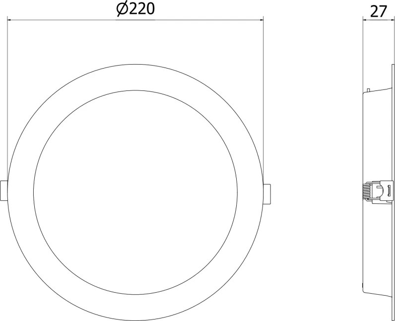 Mexen LDRR, LED stropní svítidlo pro zapuštění, průměr 12 cm 22 cm, 18W, neutrální - 4000K, 1980 lm, bílá - L210-022-1840-20