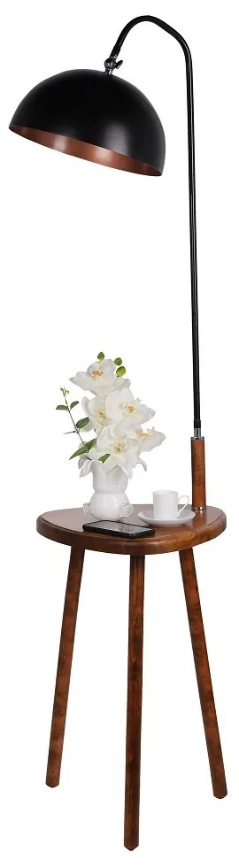 Designová stojanová lampa Elidius 165 cm ořech