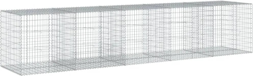 Gabionový koš s víkem 500 x 100 x 100 cm pozinkované železo 3295198