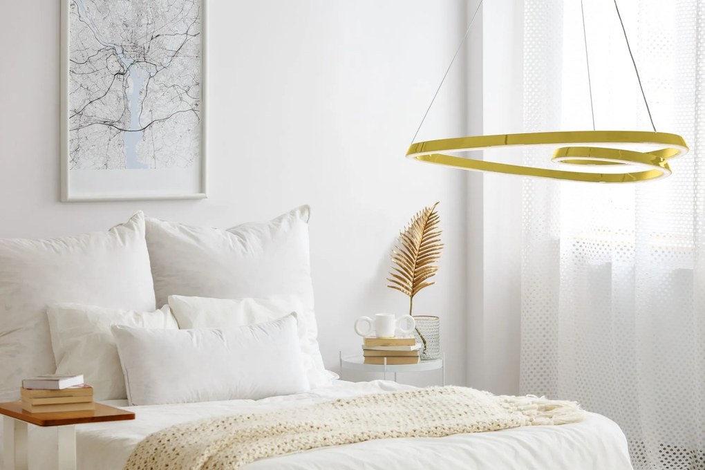 Toolight - LED stropní svítidlo APP7797-cp + dálkové ovládání, zlatá, OSW-09881
