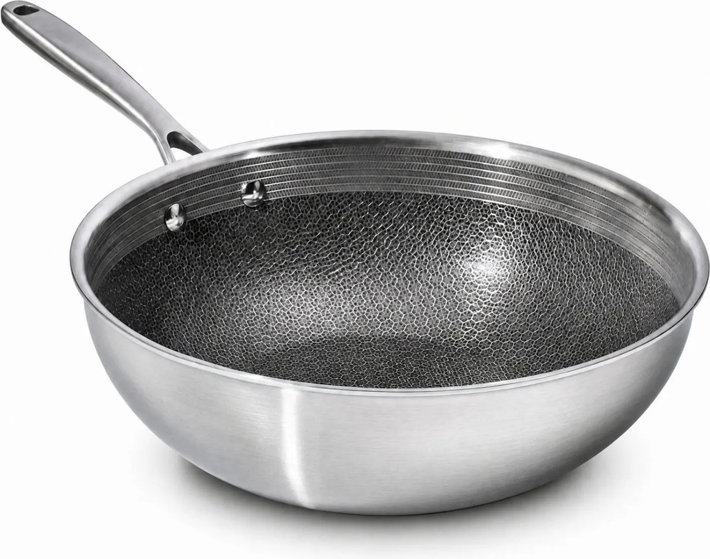 Elmich Odolná nerezová Wok pánev Hybrid s hybridním povrchem Ø 28 cm
