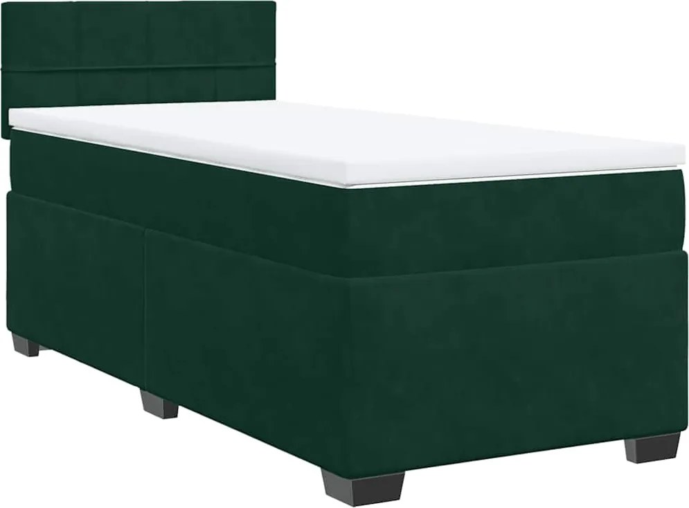 Box spring postel s matrací tmavě zelená 80 x 200 cm samet 3288465