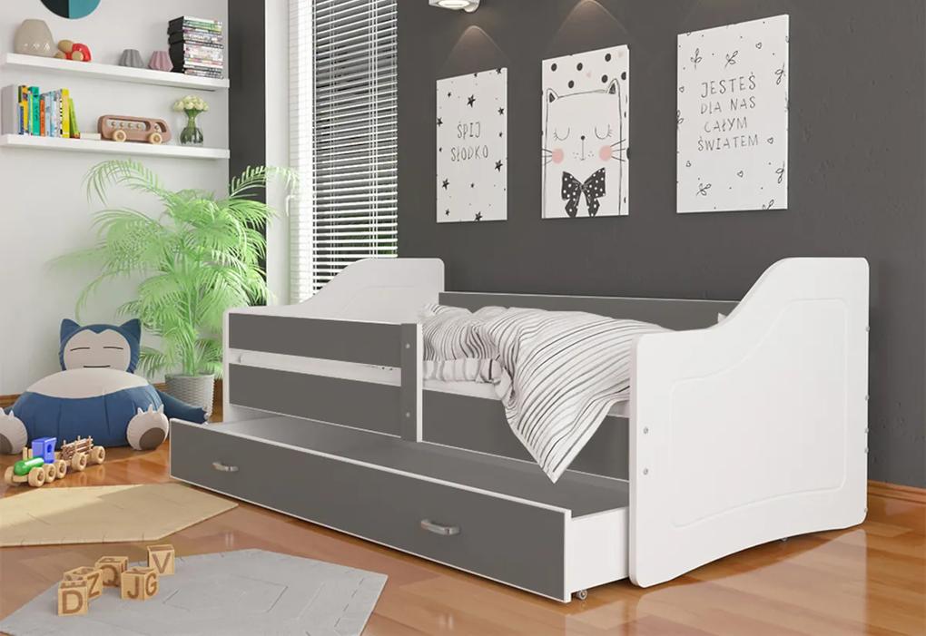 Expedo Dětská postel SWAN P1 COLOR + matrace + rošt ZDARMA, 160x80, bílá/bílá