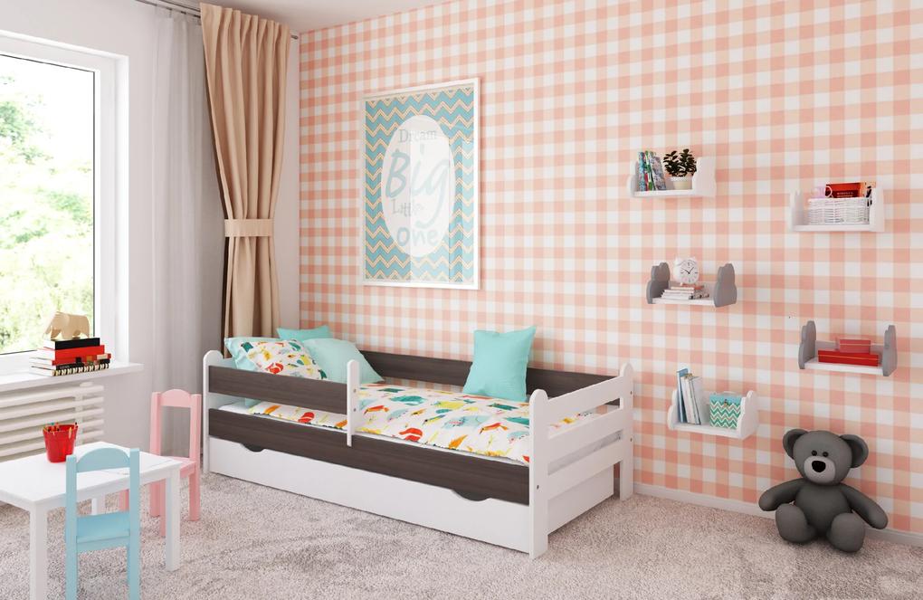 BabyBeds Dětská postel RYSIO Velikost postele: 160x80 cm, Barevné provedení: Ořech, Úložný prostor: Ano, s úložným prostorem Bílá