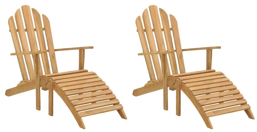 vidaXL Zahradní židle Adirondack s podnožkami 2 ks masivní teak