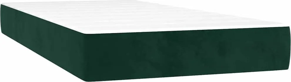 Box spring postel s matrací a LED tmavě zelená 80x200 cm samet 3134252