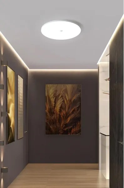LED Stropní sv se senzor soumraku a pohybu MORETTI 24W/230V pr. 30 cm IP40 6500K