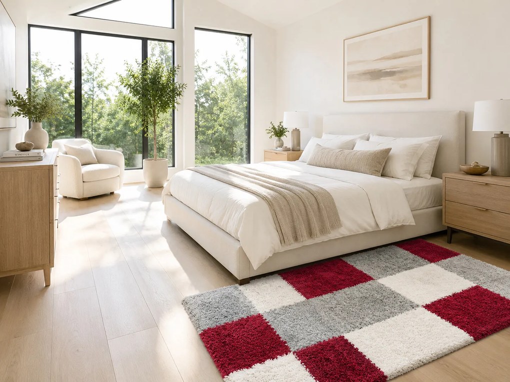 Ayyildiz, Kusový koberec Life Shaggy 1501 red, 60x110, červená, ložnice