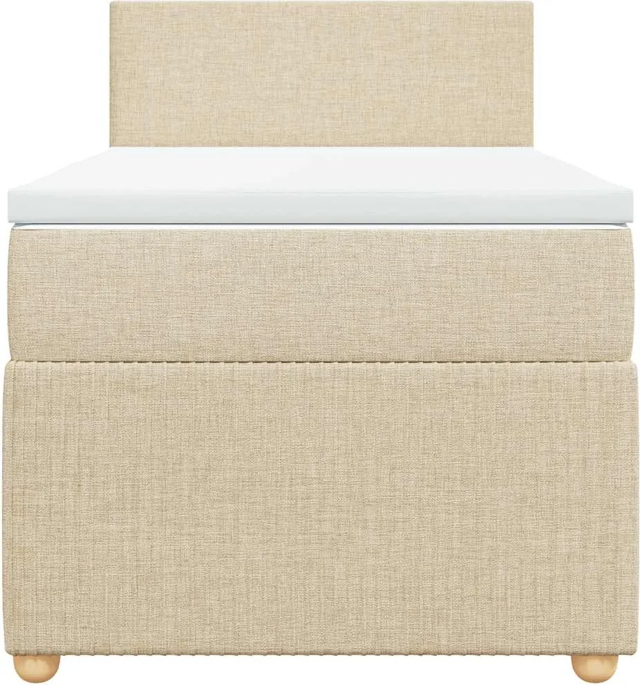 Box spring postel s matrací krémová 100 x 200 cm textil 3287365