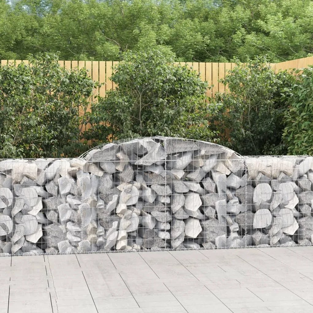 Klenuté gabionové koše 3 ks 300x50x80/100 cm pozinkované železo 3146684