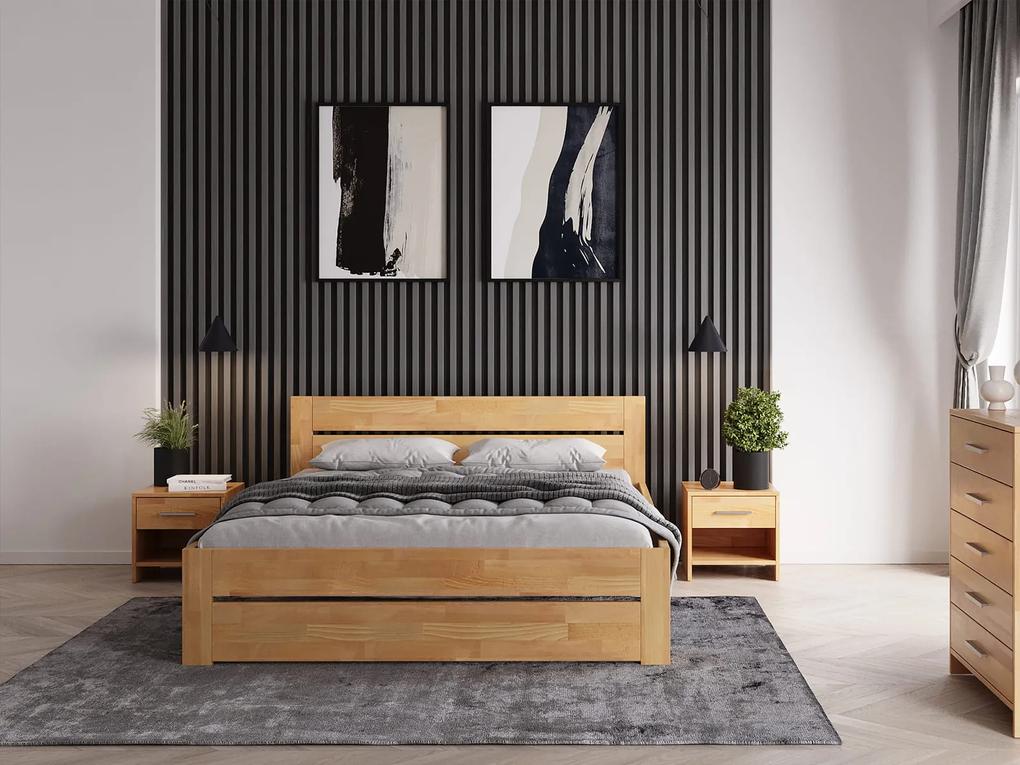 Vysoká postel z bukového dřeva 160x200 cm Bilbao