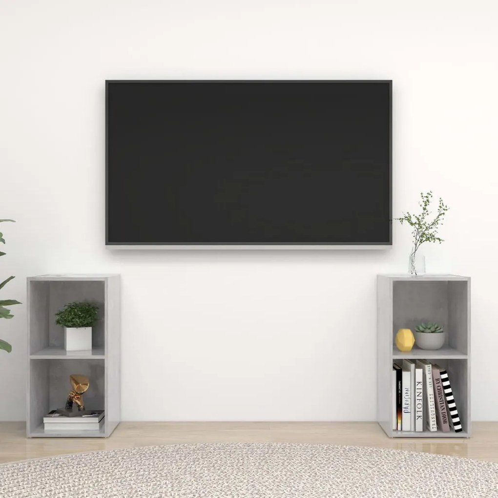 TV skříňky 2 ks betonově šedé 72x35x36,5 cm kompozitní dřevo 3079902