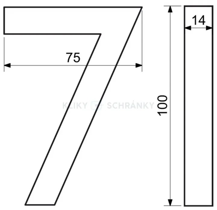 RN.100LV.7.AL.C.3D číslo "7" černé