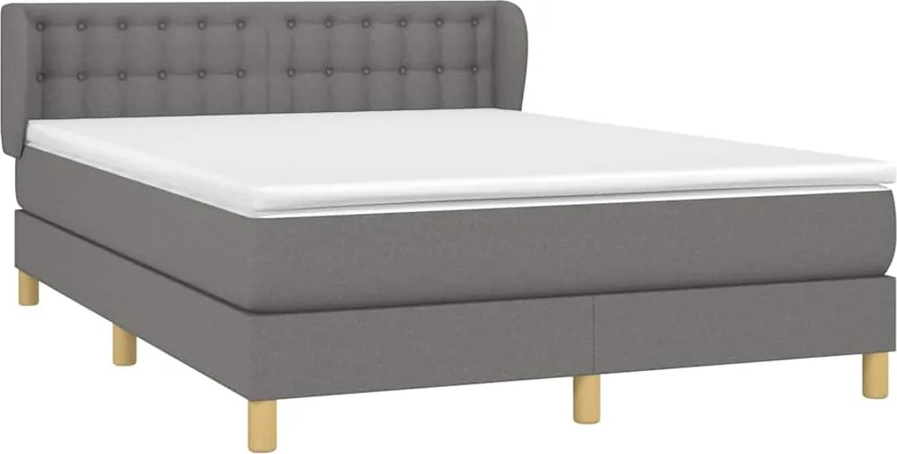 Box spring postel s matrací tmavě šedá 140x200 cm textil 3127126