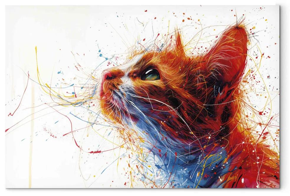 Obraz Cat’s Muzzle - Artistic Vision of the Animal With Colored Paints